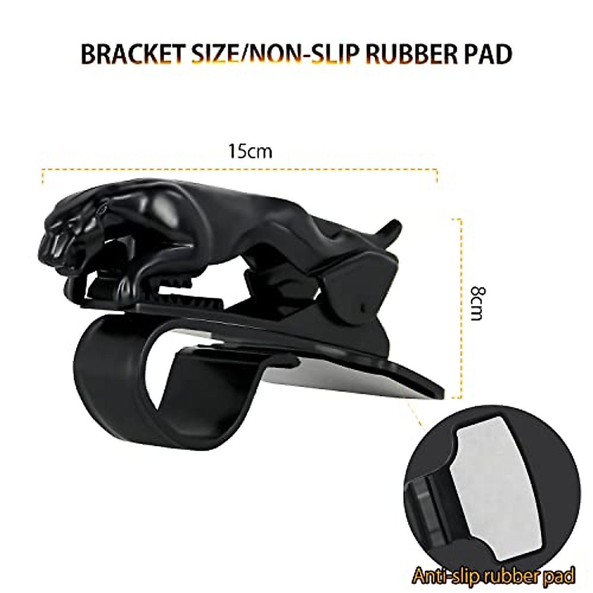 HAOYAYA Car Leopard Form Navigation Dashboard Phone Holder 360 Degree Rotating Phone Mount Stand Bracket-Best Xmas Gifts(Black)