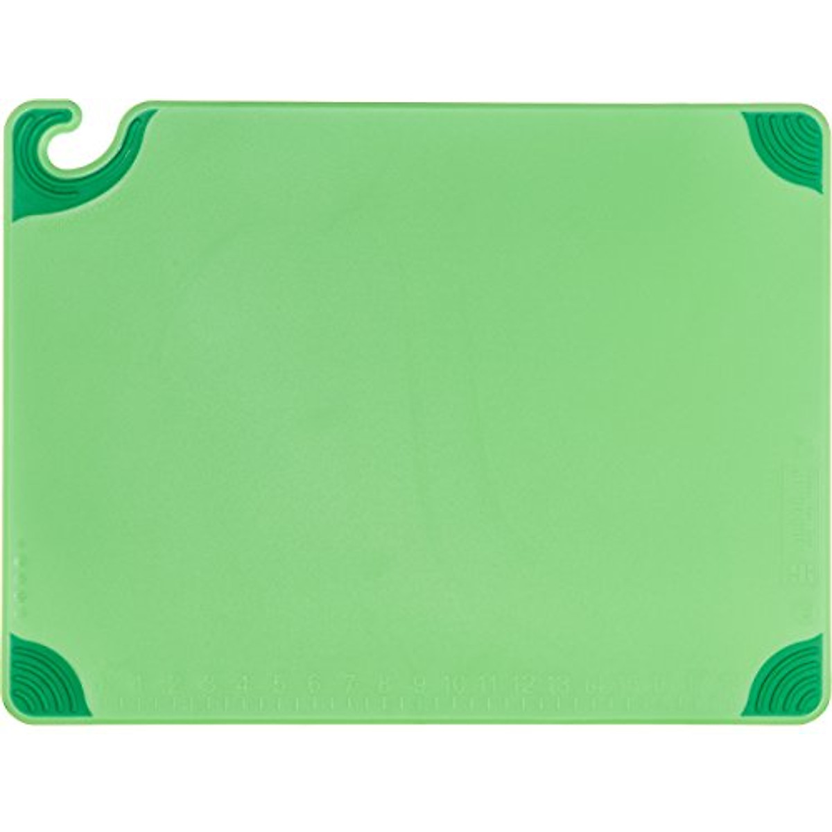 San Jamar Saf-T-Grip Plastic Cutting Board with Safety Hook, 18" x 24" x 0.5", Green