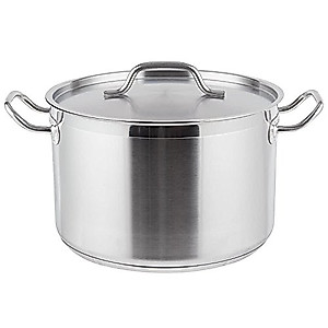 Royal Industries Classic Stock Pot with Cover, 12 qt, 11" x 7" HT, Stainless Steel, Commercial Grade - NSF Certified