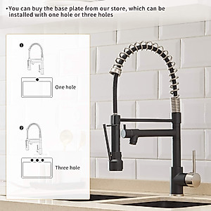 AIMADI Kitchen Sink Faucet,Black Kitchen Faucets with Pull Down Sprayer,Black Stainless Steel Single Handle One Hole Kitchen Faucet,Matte Black