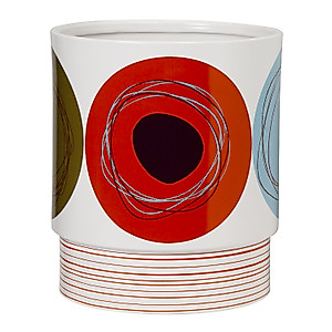 Creative Bath Products Dot Swirl Waste Basket, Multi-Color