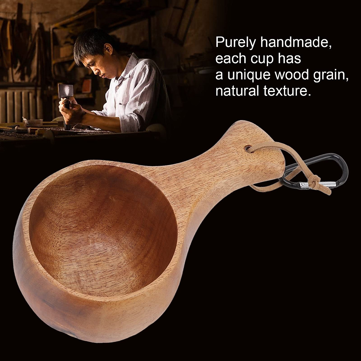 Water Cup Wooden Cup Outdoor Camping Hiking Drinking Cup Portable for Coffee Tea Milk Nordic Style Wooden Mug Hand Cup