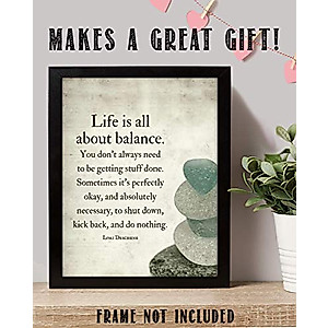 "Life is All About Balance"- Motivational Quotes Wall Art-8 x 10"- Modern Typographic Wall Print- Ready to Frame. Inspirational Home Decor. Office-Studio Decor. Give Yourself Permission To Do Nothing!