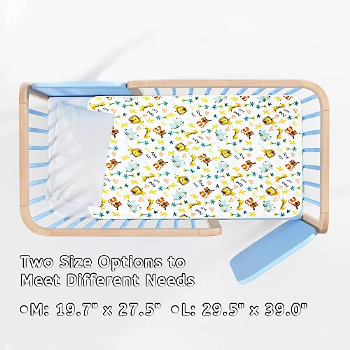LANEYLI Portable Changing Pad Liner, Washable Changing Mat for Baby Diaper Change Leak Proof Reusable Cover Liner, Yellow 1 Count (19.7" x 27.5")