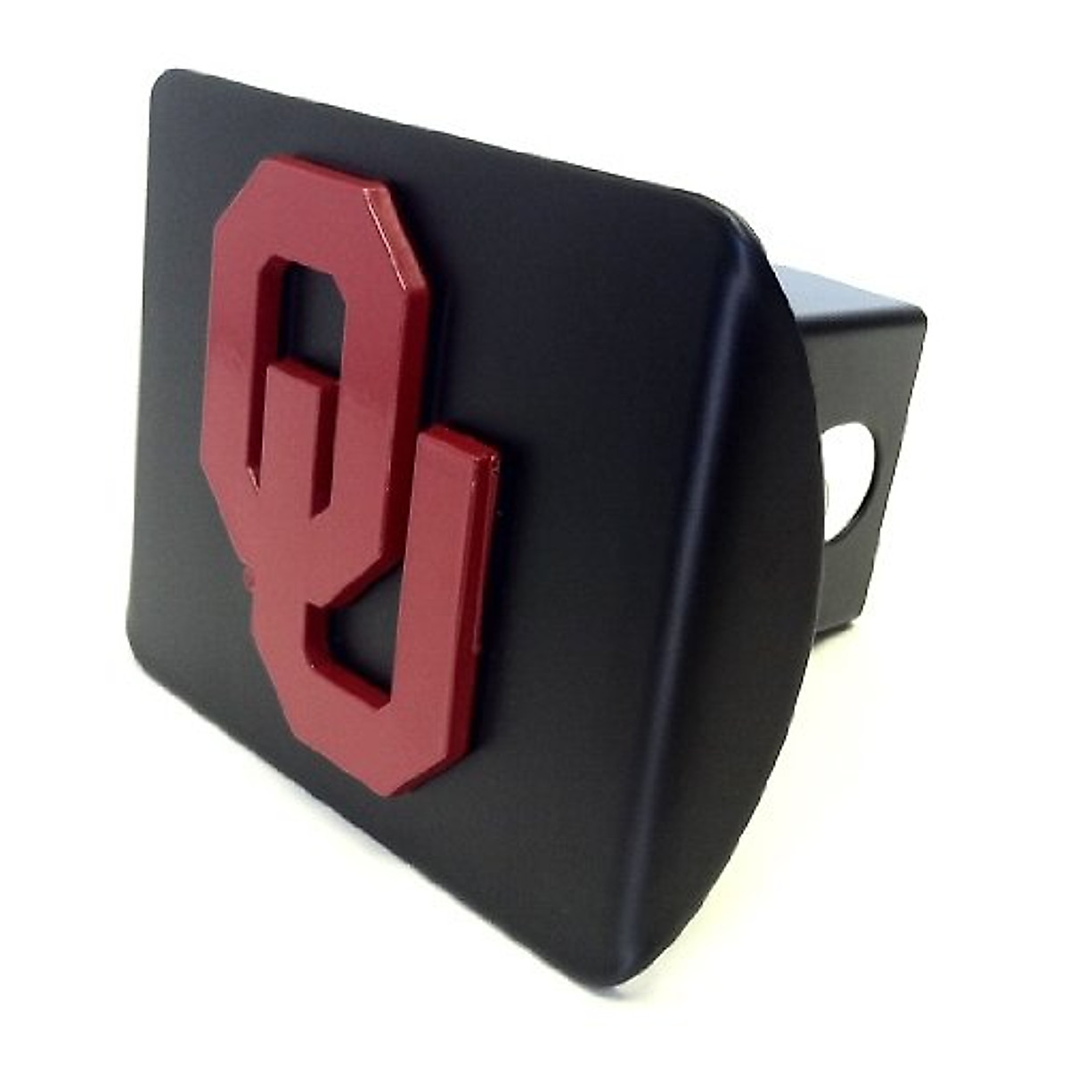 Elektroplate University of Oklahoma Sooners Black with Red OU Emblem Metal Trailer Hitch Cover Fits 2 Inch Auto Car Truck Receiver with NCAA College Sports Logo