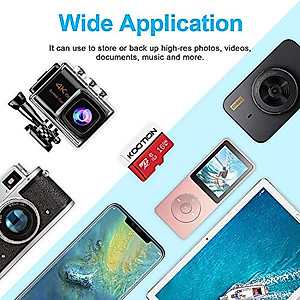 KOOTION 5 Pack 16GB Micro SD Cards Class 10 MicroSDHC Flash Memory Card with Adapter for Mobile Device, Tablet, Full HD Video -UHS-I C10 U1 TF Card