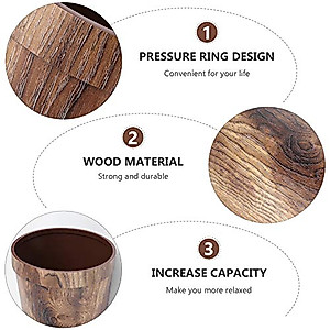 Veemoon for with Trash Room Kitchen Kitchenware Storage Bathroom Decorative College Living Wastebasket Wooden Gare Pattern Farmhouse Pail Cans Bamboo Waste Wood Plastic L Bag Dorm Garbage