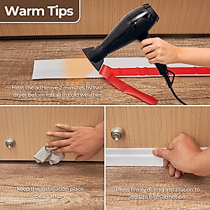 Ohuhu Door Draft Stopper for Bottom of Door - 2 Pack 39" L x 2" W Door Draft Blocker Weather Stripping for Bottom of Door - Adhesive Door Seal Gap Underdoor Dust Noise Insulation Draft Guard,White