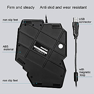 Mini Gaming Keyboard, One Handed Keyboard 35 Keys Ergonomic Design Driver Free for Esports Game for Computer