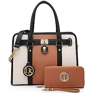 Dasein Women Handbags Purses Wallet Shoulder Bags Top Handle Satchel Purse Tote Work Bag Set 2pcs