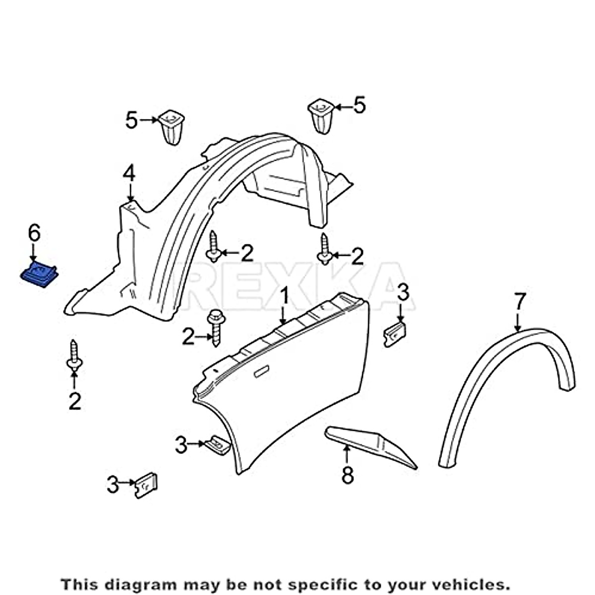 Rexka 25 pcs Fender Liner Bumper Cover Splash Shield U Type Nut Clip Compatible with BMW 07129904150 E36 E46 E60 E63 E88 E90