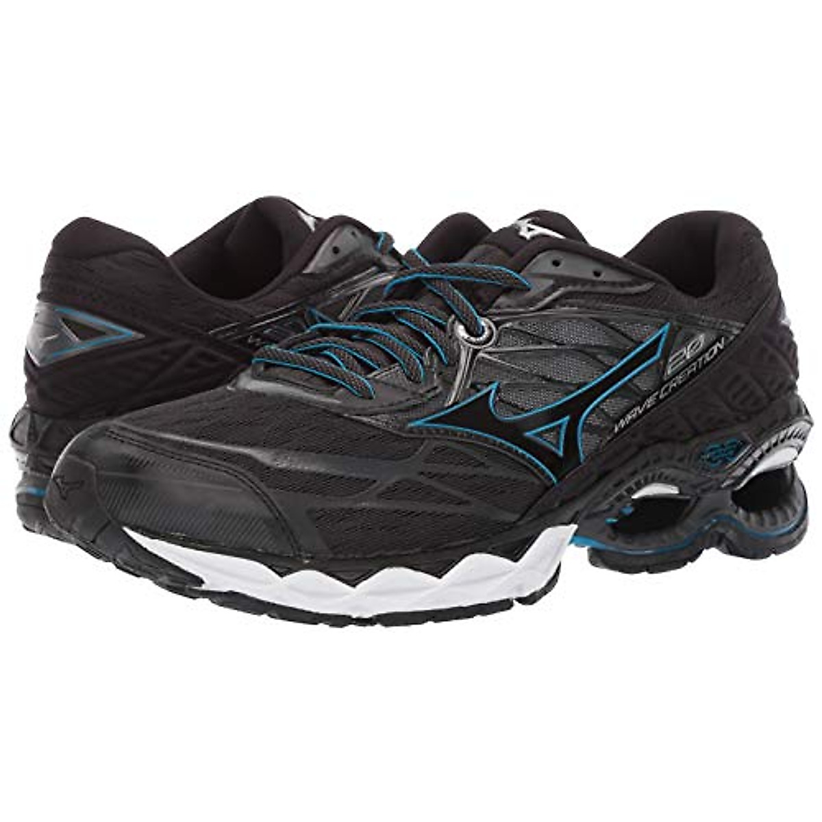 Mizuno Men's Wave Creation 20 Running Shoe, Black, 10.5 D US