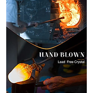 LUNA & MANTHA Martini Glasses | Set of 4 | 10oz | Hand-Blown Crystal Large Martini Glass Set | Elegant Cocktail Glasses for Bar, Whiskey, Gin, Tequila | Goblet Gift Set for Birthday, Housewarming