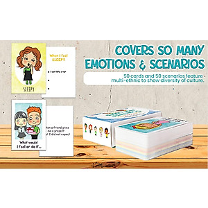 Emotion Cards for Kids (100 Cards) Feelings Emotions Cards for Autism, ABA Therapy, Social Emotional Learning and Development – Ideal for Toddlers, Preschool, Elementary Boys and Girls, Therapy Tools