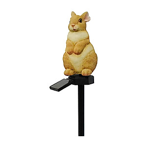 Mobestech Garden Solar Lights Outdoor Bunny Rabbit Garden Stake Yard Art Lawn Sign Outdoor Patio Home Decor for Thanksgiving Xmas Holiday Party