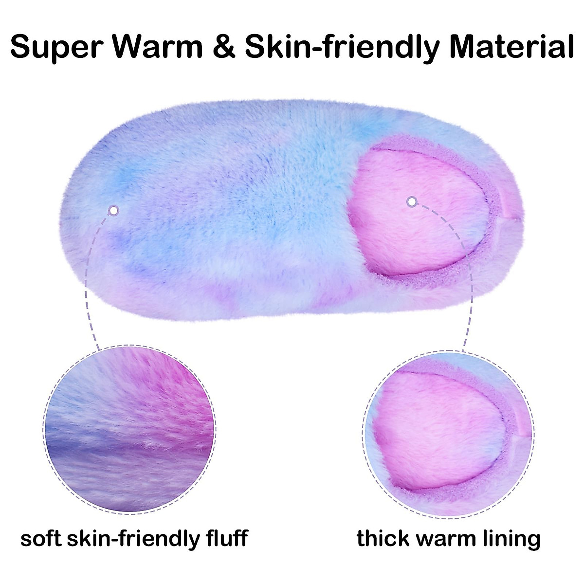 EDCYF Girl's Plush House Slippers Comfy Faux Fur Non-Slip Rubber Sole House Shoes for Kids Bedroom Indoor Outdoor Warm Shoes