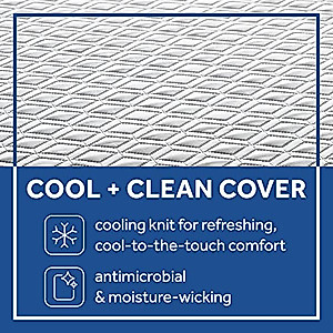 Sealy Cool & Clean 10" Hybrid Bed in a Box, Full, White