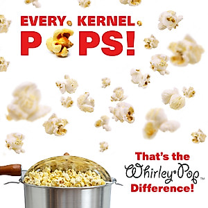 Original Whirley-Pop Popcorn Popper Kit - Metal Gear - Stainless Steel - 1 Real Theater All Inclusive Popping Kit