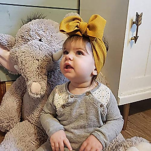 inSowni 9 Pack Solid Big Bow Stretchy Headbands Hair Accessories for Baby Girls Toddlers Kids