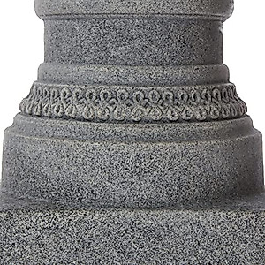EMSCO Group Greek Column Statue – Natural Granite Appearance – Made of Resin – Lightweight – 32” Height