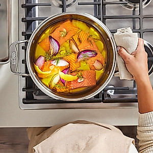 All-Clad Simply Strain Stainless Steel Multipot with Straining Lid, 6-Quart, Induction, Oven Broiler Safe 600F, Strainer, Pasta Strainer with Handle, Steamer Pot, Cookware, Home, Pots and Pans, Silver