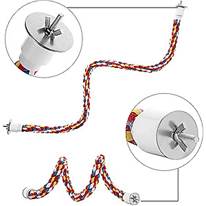 Bird Perches Rope Parrots Toys Fit Bigger Macaws Adjustable Stand Rope Ladder Rest (24in)