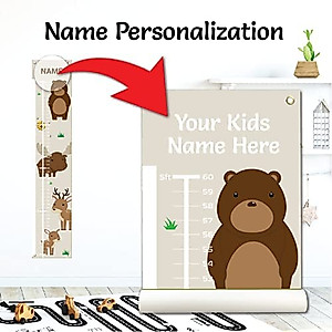 Personalized Kids Canvas Growth Chart, Height Chart, Growth Chart Banner, Forest Animals