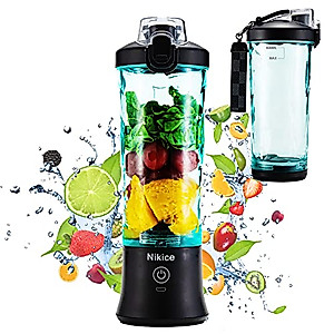 Portable Blender, Personal Blender for Shakes and Smoothies, 20 Oz BPA Free Cup, Waterproof Blender with USB Rechargeable can crushes ice (Black)