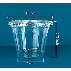 Golden Apple Cup series, 9oz Clear Plastic cups with Flat lids no hole 30sets