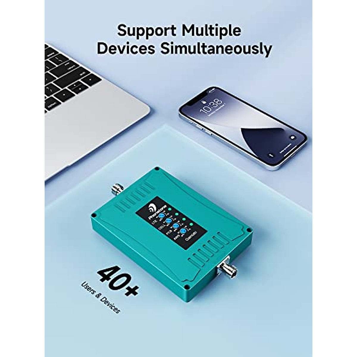 Phonetone Cell Phone Signal Booster for Home | Boosts 5G 4G LTE Signal on Band 2, 4, 5,12, 13 and 17 for All U.S. Carriers | Up to 4,500 Sq Ft | Easy to Setup | FCC Approved