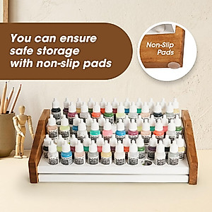 J JACKCUBE DESIGN Craft Paint Bottle Organizer Storage Holder Rack Stand for 63 Army Kits Acrylic Paint, 3 Tier Craft Supply Tools Display -MK1032A