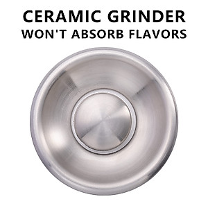 Pepper Grinder, Professional Refillable Pepper Mill with 5 levels Adjustable Coarse Mills, Salt Grinder Stainless Steel Sea Salt &amp; Spice Shakers