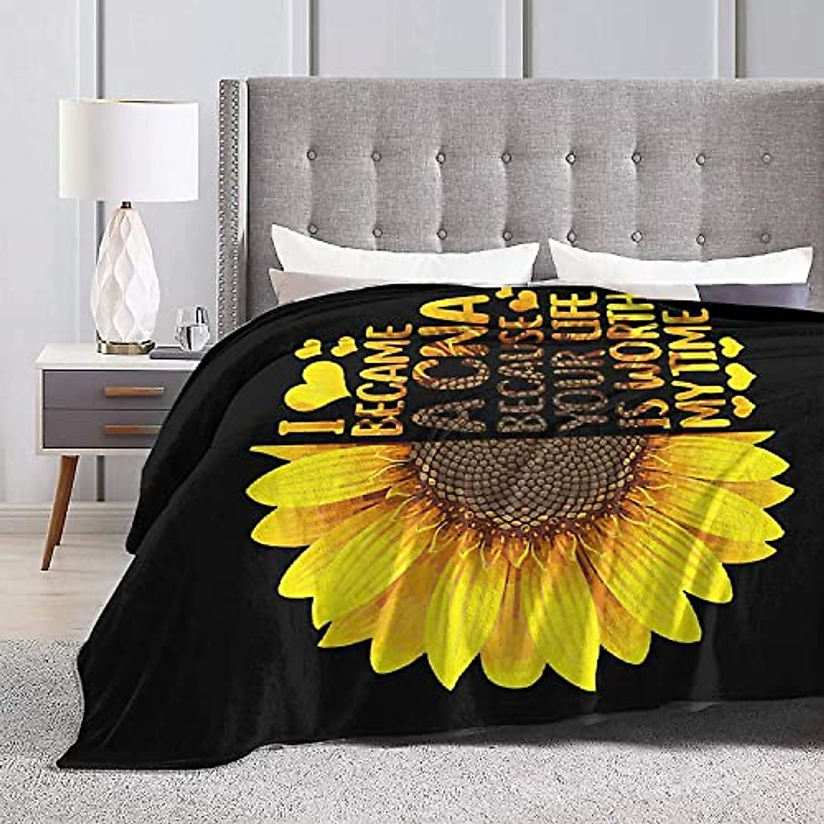 I Became A CNA Because Your Life is Worth Bed Blankets Soft Throw Blanket for Women Men Kid Lightweight Fleece Blanket for Couch