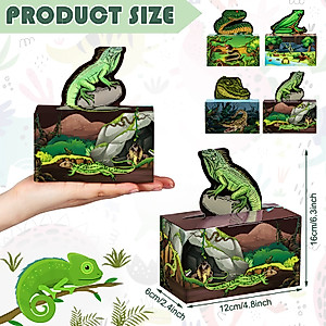 Nezyo 24 Pcs Reptile Birthday Party Supplies Snake Party Decorations Lizard Frog Crocodile Boxes for Jungle Baby Shower Birthday, 4.8 x 2.4 x 6.3 Inch