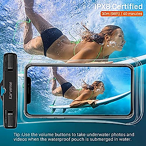 Karvense Waterproof Phone Pouch Case, 4 Pack Waterproof Cell Phone Holder/Bag for iPhone, Samsung Galaxy,Pixel, Moto, Universal Dry Bag for Vocation, Beach, Pool, Shower, Rafting, Kayaking, Snorkeling