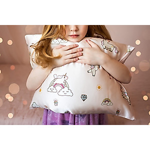 Beauty of Orient - Mulberry Toddler Baby Silk Pillowcase for Hair and Skin, Hidden Zipper, 19 Momme, Natural Hypoallergenic Cooling Pure Mulberry Pillow Cases (1pc - Toddler 13" x 18", Unicorn)