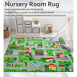 Yincimar Kids Carpet Playmat Car Play Rug City Life Traffic Road Kids Rug 5' x 6'6" Large Children Educational & Game Area Rug for Toddler Boys Bedroom Playroom Classroom