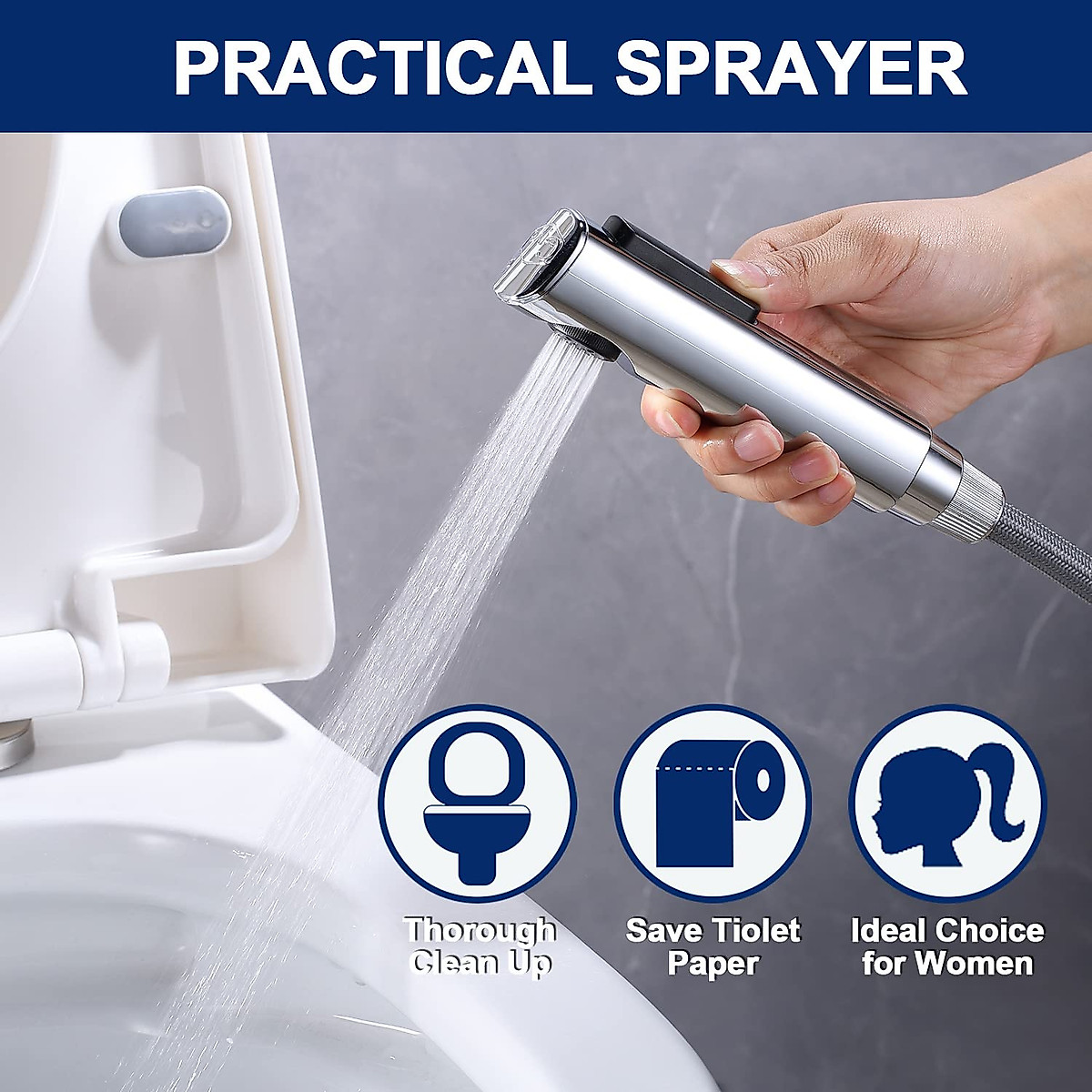 Give Bidet Sprayer for Toilet, Handheld Bidet, Bidet Attachment for Toilet, Toilet Hose Sprayer, Hand held Bidet, Jet Sprayer for Toilet
