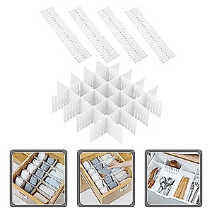 Cabilock Plastic Drawers 12pcs Adjustable Grid Drawer Dividers DIY Dresser Drawer Separators Organizers Container for Underwear Socks Belt Office Supplies Plastic Storage Drawers
