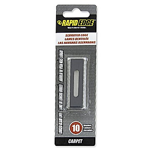 Rapid Edge Long-Lasting Rapid Edge Serrated Carpet Blades (10 blades), 1-Pack
