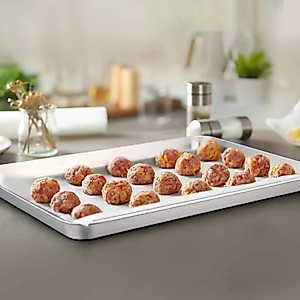 TeamFar Baking Sheet with Rack Set (2 Pans + 2 Racks), Stainless Steel Baking Pan Cookie Sheet with Cooling Rack, Non Toxic & Healthy, Easy Clean & Dishwasher Safe - 4 Pack