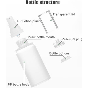6PCS 50ml/1.6oz Empty Frosted Clear Airless Cosmetic Lotion Pump Bottles Refillable Travel Makeup Cream Foundation Container Dispenser Storage Vials for Liquid foundation Essential oil Shampoo