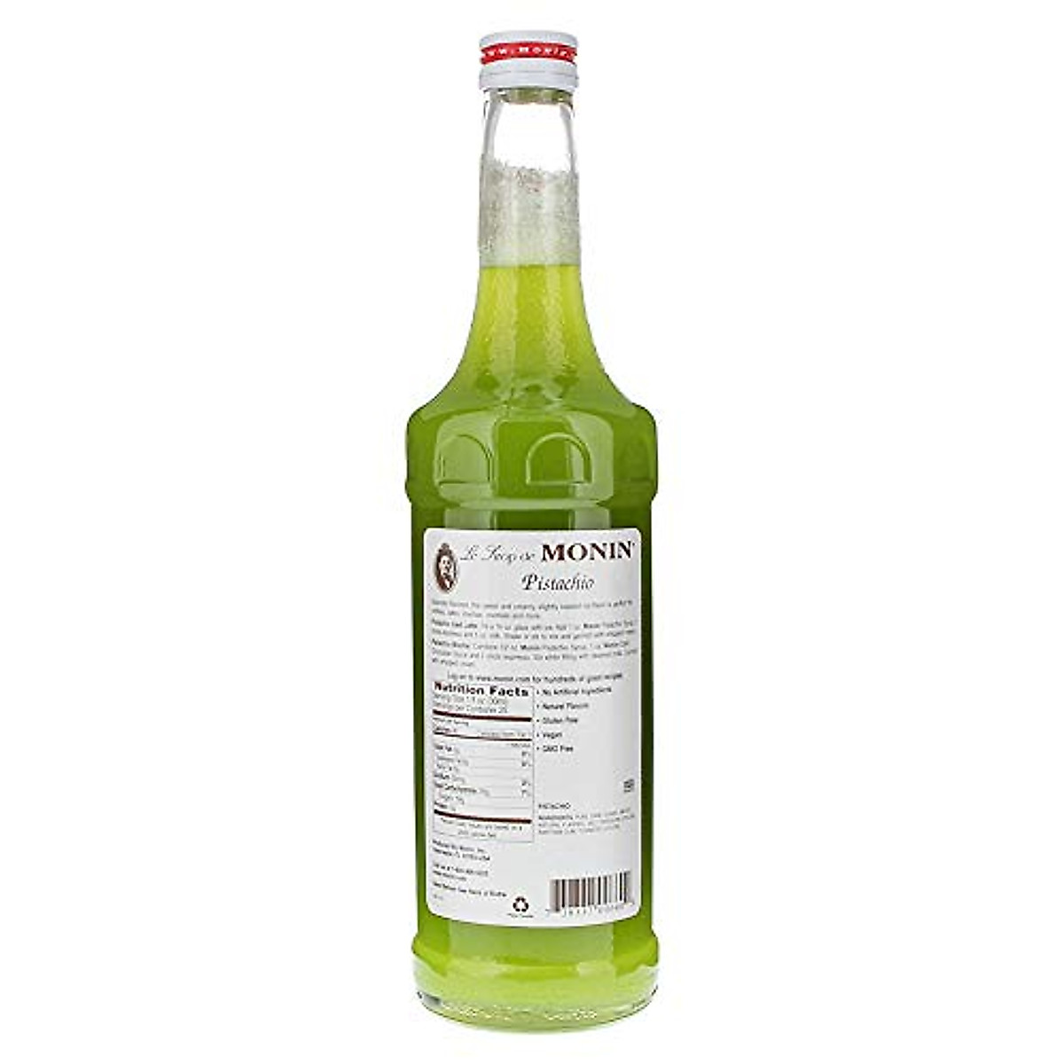 Monin - Pistachio Syrup, Rich and Roasted Pistachio Flavor, Great for Lattes, Mochas, and Dessert Cocktails, Non-GMO, Gluten-Free (750 ml)