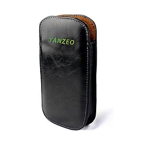 Zebra TC77 TC70 Scanner Leather case, Yanzeo Sturdy Portable Bag, Suitable for Zebra TC75, TC21, TC51, TC52, TC72, TC77, Handheld Barcode Touch Mobile Data Terminal, Bracket with Metal Clip