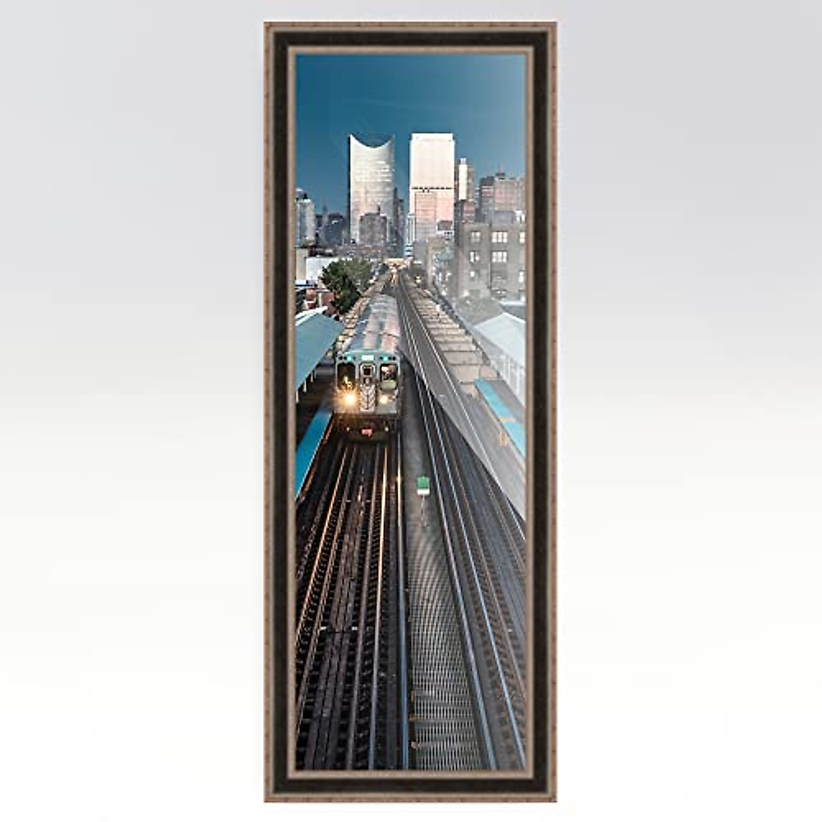 12x36 Frame Silver Real Wood Picture Frame Width 1.75 Inches | Interior Frame Depth 0.5 Inches | Milton Distressed Photo Frame Complete with UV Acrylic, Foam Board Backing & Hanging Hardware