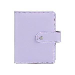 Purple A7 PU Budget Binder, 6 Ring Leather Binder Cover Money Organizer Loose Leaf Refillable Memo Folder Personal Notebook Binder Planner with Snap Closure for Budgeting