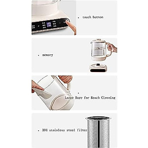 1.5L Electric Kettle Temperature Control Kettle Multi-Function Health Pot Teapot Flower Teapot Automatic Multi-Function Thickened Household Glass Pot Mute Boiling Water A,1.5L