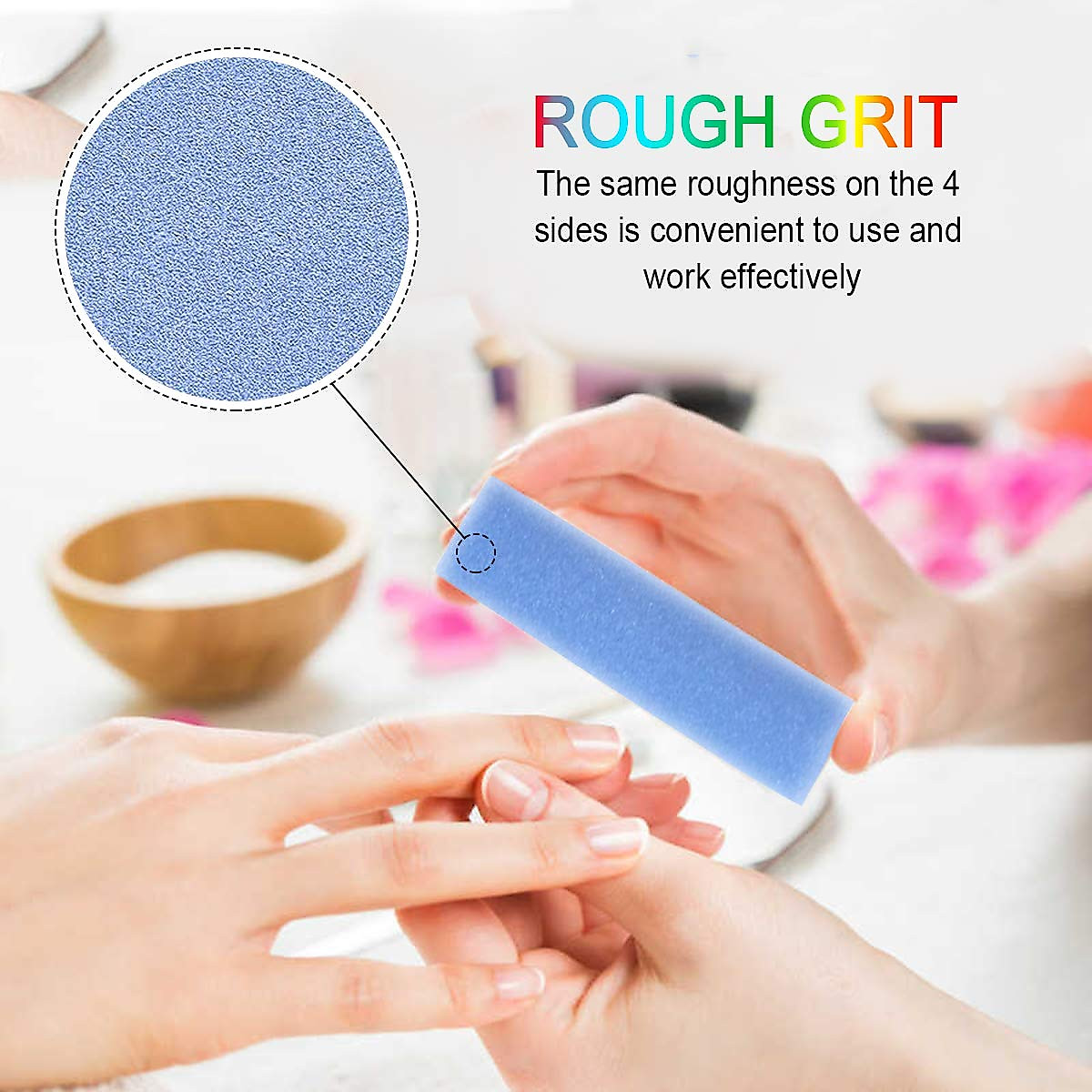 Nail File and Buffer, Professional Manicure Tools Kit 6pcs Rectangular Art Care Buffer Block 6pcs 100/180 Grit Double-sided Nail Files 6 pcs Purple 180/240 Emery Board & Buffers Brushes, 14Pcs/Pack