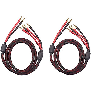 k4B-2B Bi-Wire Speaker Cable (2 Banana Plugs - 4 Banana Plugs), 1pair Set (Total 12banana Plugs), k4B-2B (3M(9.8ft))