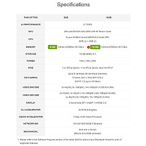 Waveshare Jetson Xavier NX A Small AI Supercomputer for Embedded and Edge Systems with 16GB EMMC Supports All Popular AI Frameworks-16 GB Memory